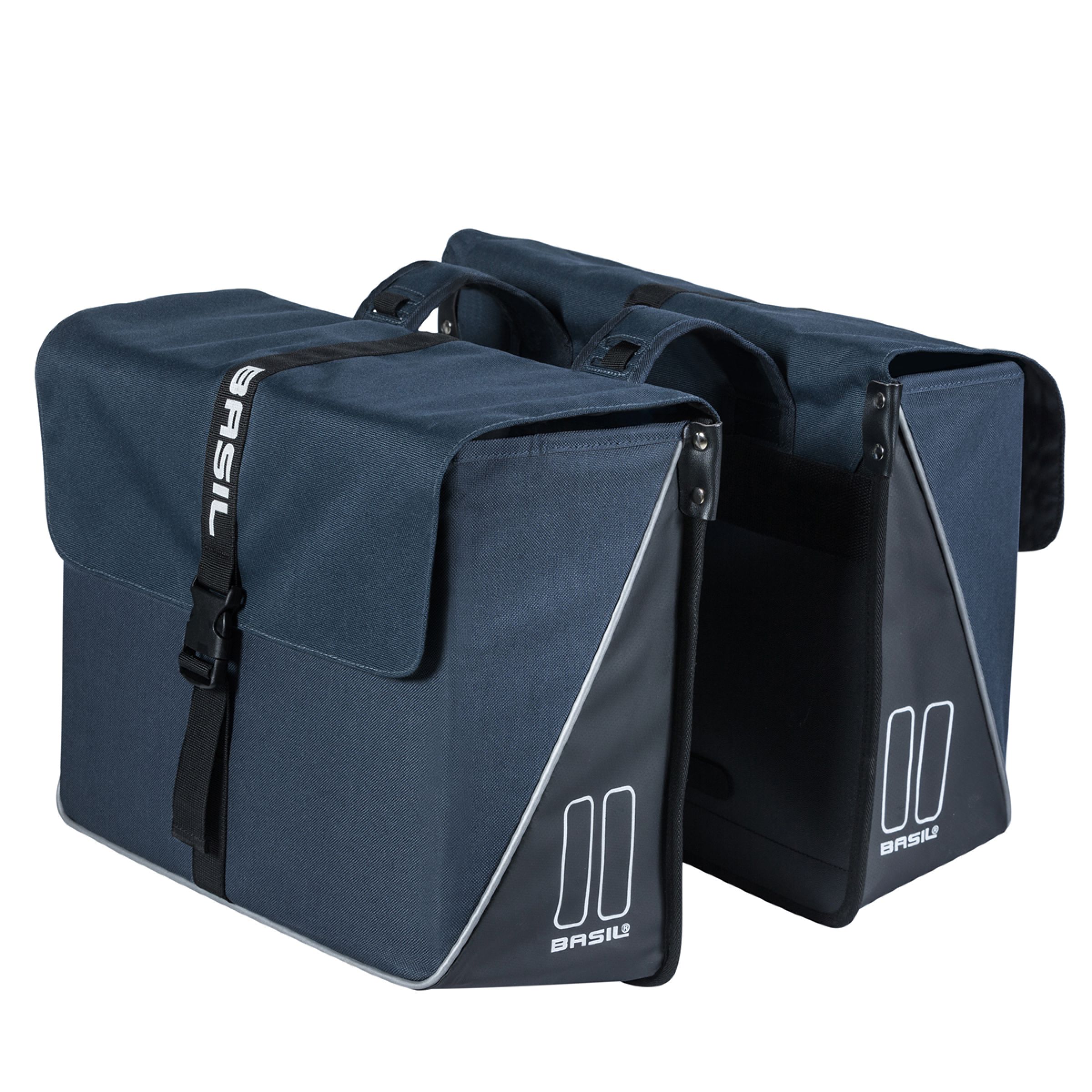 Køb Basil Bicycle Bag Forte Double Bag 35L Navy Blue/Black - Cykeltaske ...